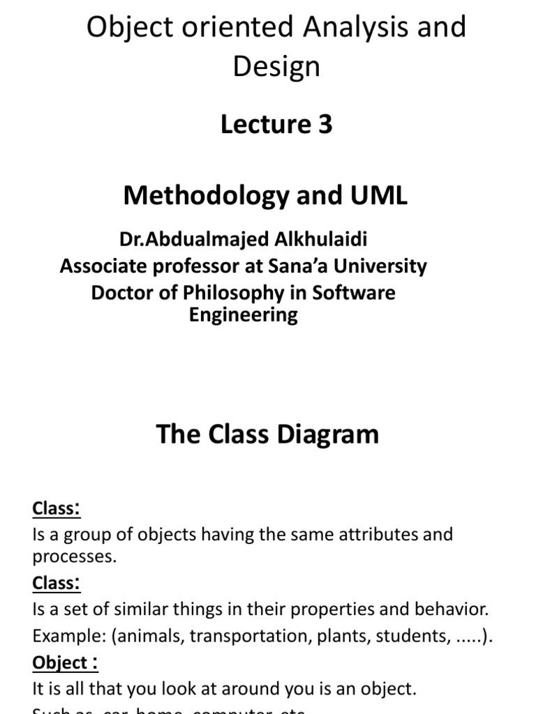 Object Oriented Analysis And Design Pdf Class Computer Programming