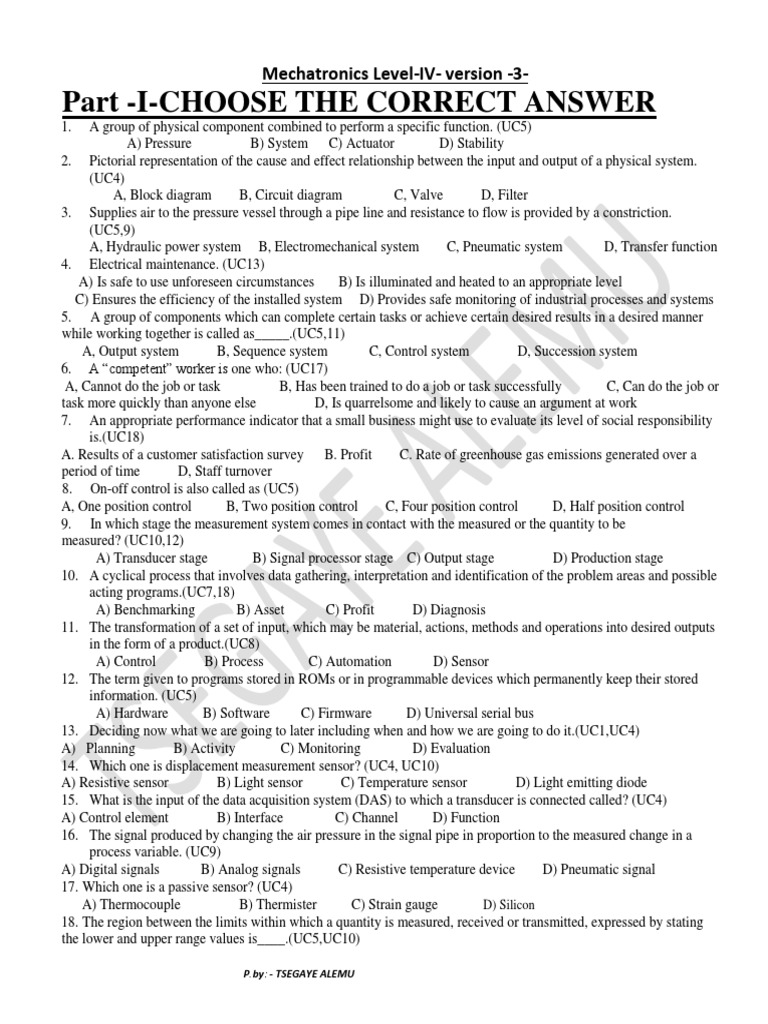 Coc Level 4-1 | Download Free PDF | Sensor | Control Theory