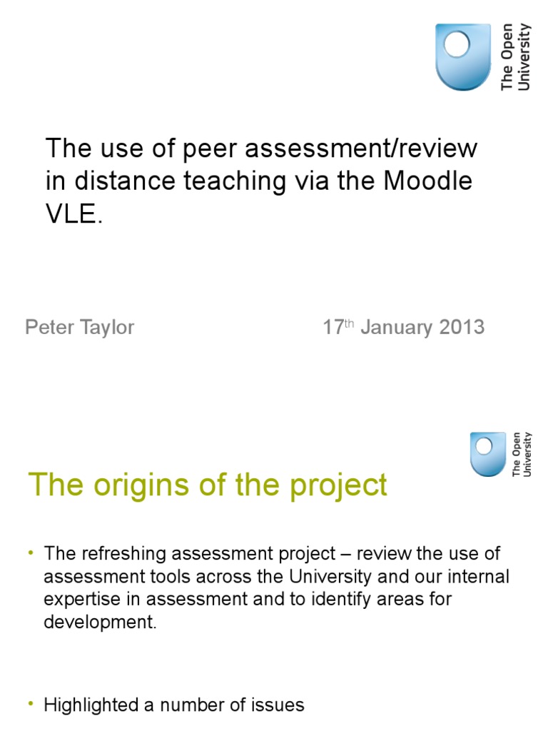 2013 01 P Taylor Peer Assessment Presentation | PDF | Educational ...