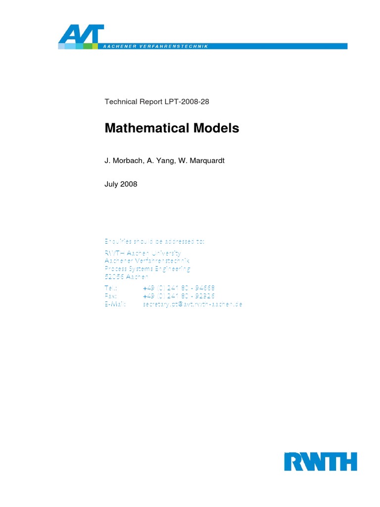 Mathematical Models Technical Report | PDF | Differential Equations ...