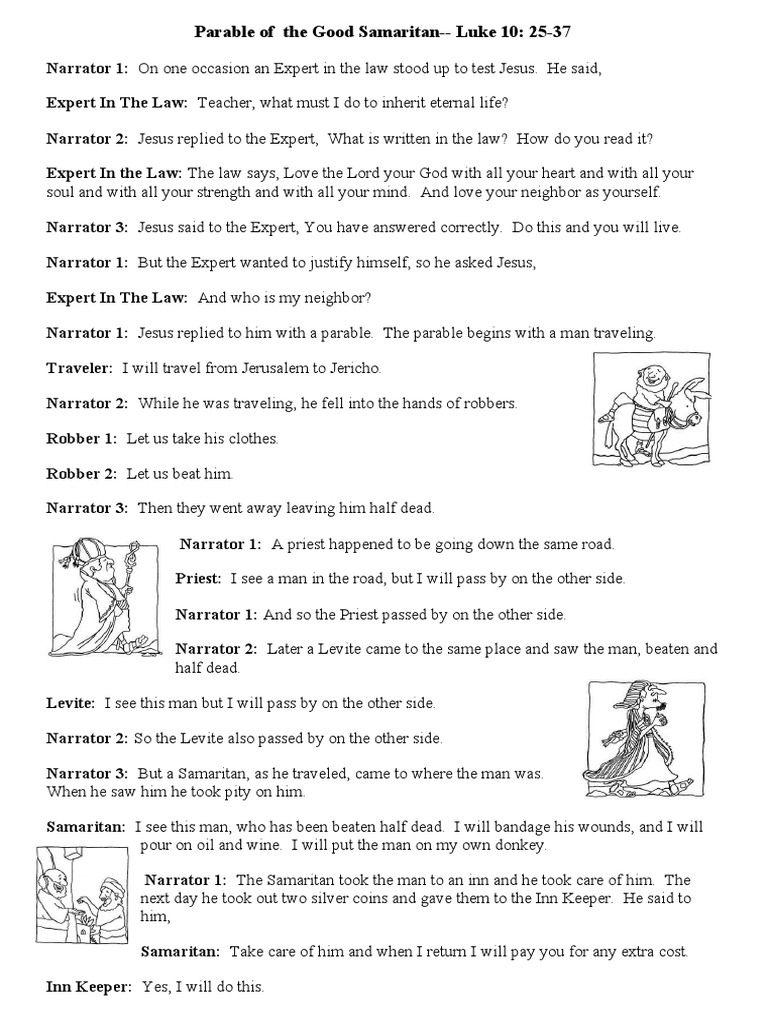 SKIT Parable of The Good Samaritan | PDF | Bible Content | Religious Texts