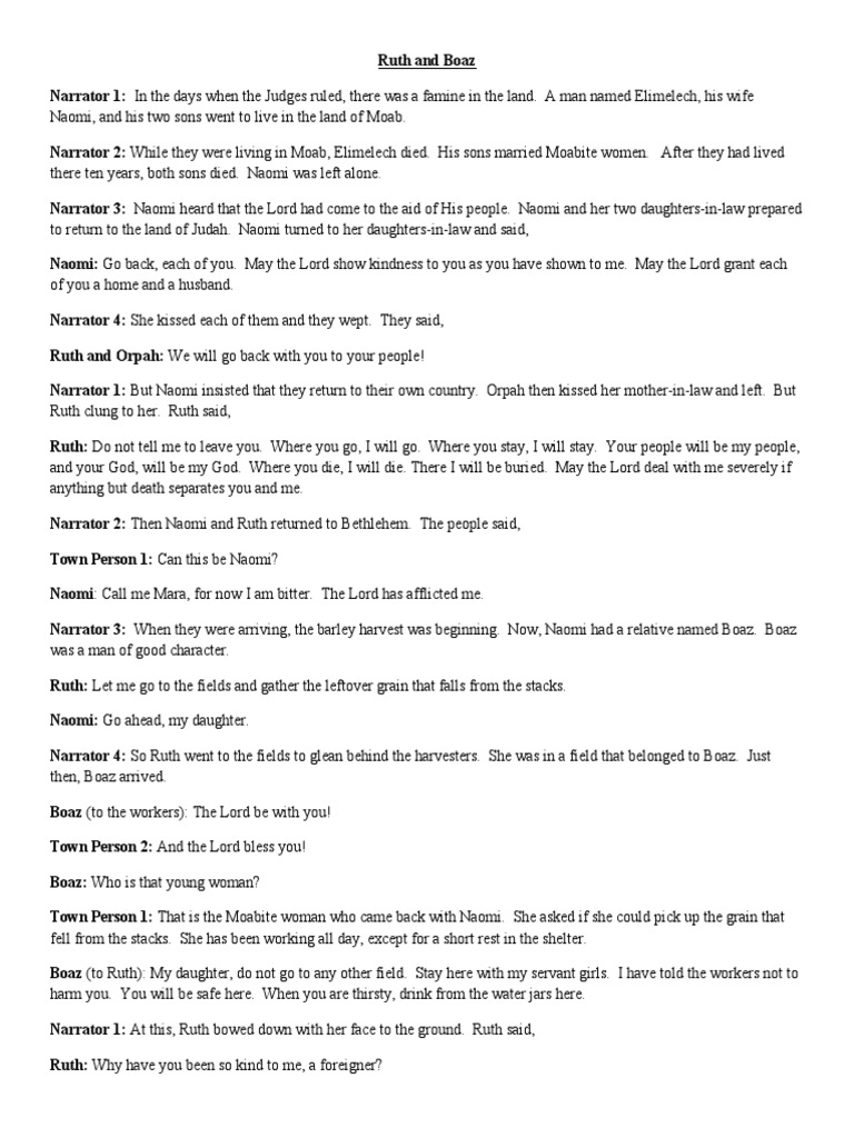 SKIT Ruth and Boaz | PDF | Ruth (Biblical Figure) | Naomi (Biblical Figure)