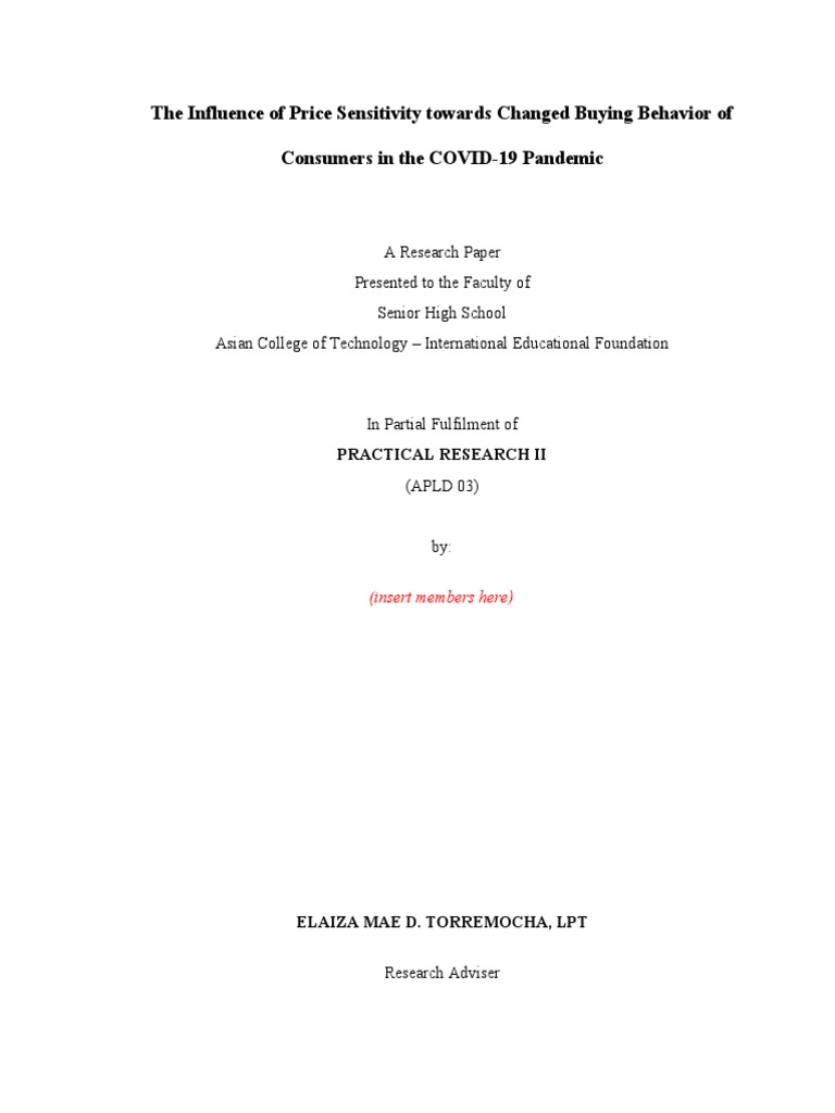 The Influence of Price Sensitivity Towards Changed Buying Behavior of ...