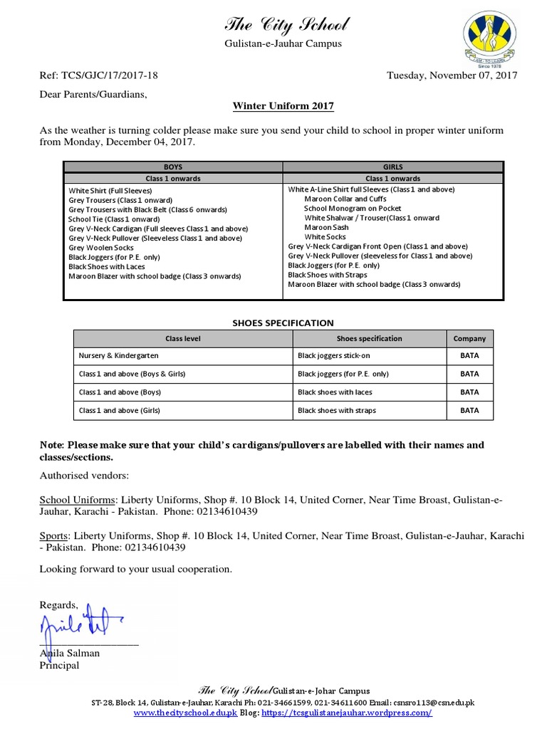 circular-17-winter-uniform | PDF | Sweater | Clothing