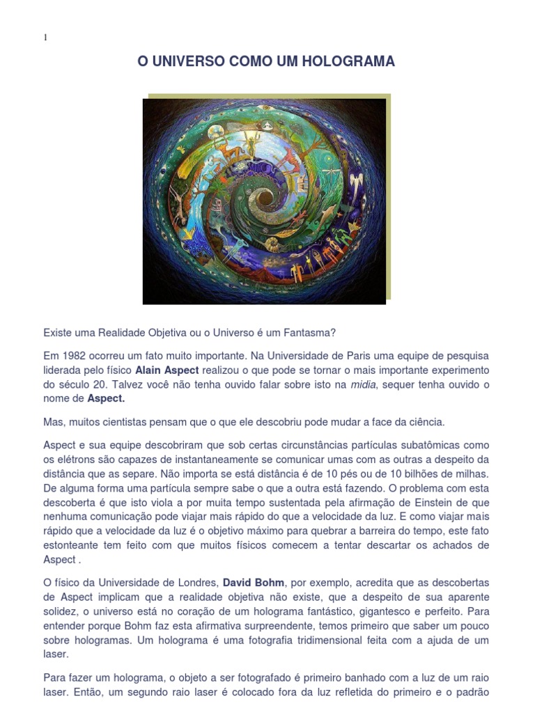 O Universo Como Um Holograma - SAD - 9 | PDF | Holografia | Realidade