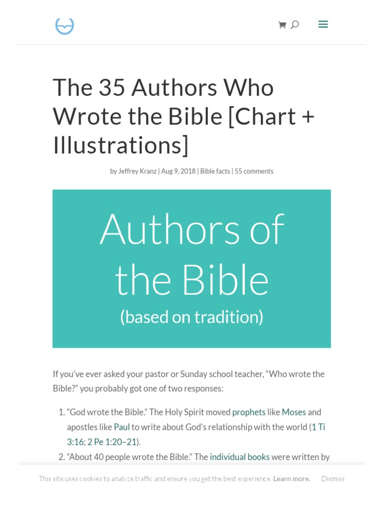 Who Wrote The Bible - Meet The 35 (Traditional) Authors | PDF | Moses ...