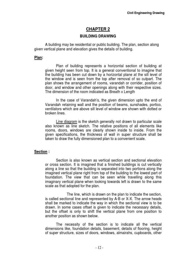 Building Plan, Section, and Elevation Guide | PDF | Building Technology ...