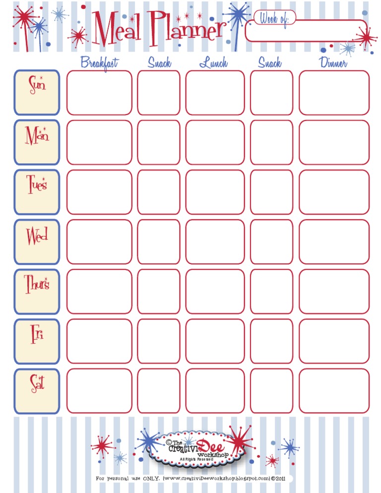 July Meal Planner | PDF