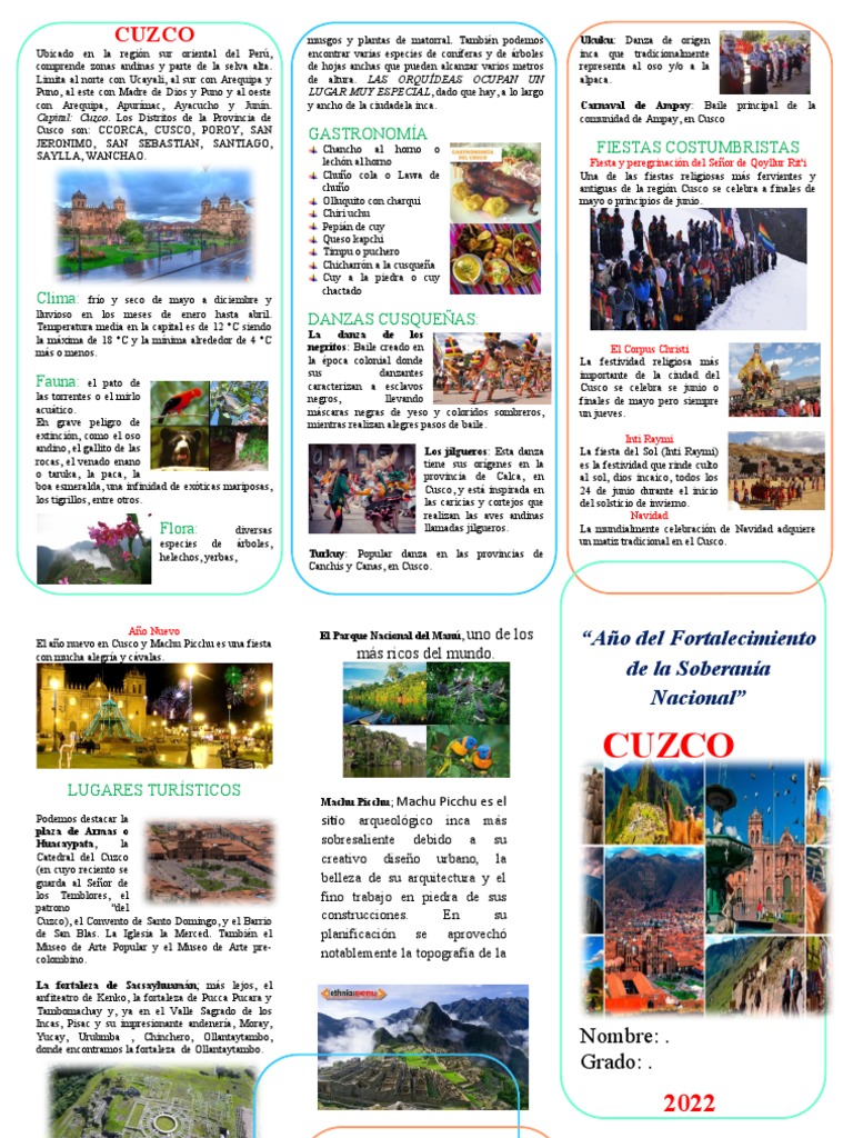 Triptico Del Cusco | PDF