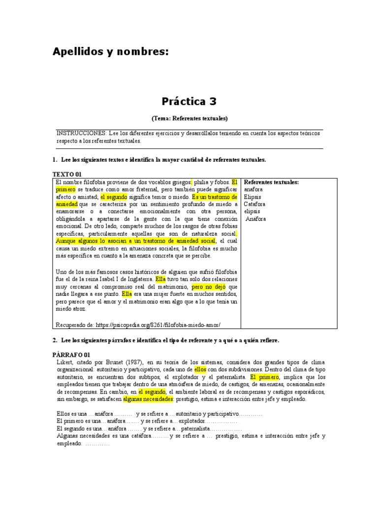 Práctica 3 y 4 | PDF | Temor | Amor