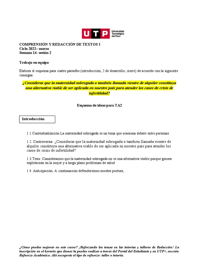 S14.s2-Esquema para PC2 (Material) 2022 Marzo (1) CC (1) Correccion | PDF | Subrogación ...