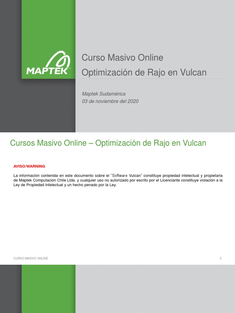 Parte 2 Curso Masivo Online - Optimización de Rajo en Vulcan | PDF | Software | Informática