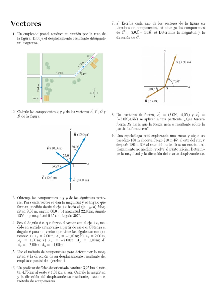 Ejercicios Vectores | PDF | Vector Euclidiano | Álgebra abstracta