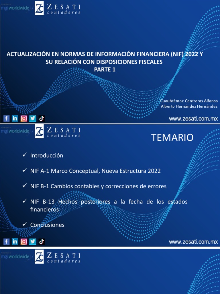 Actualización NIF 2022: Estructura y Cambios | PDF | Contabilidad ...