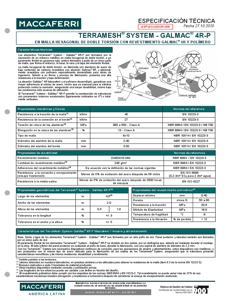 ESP-TDS-BR-Terramesh-System-8x10-2.4mm-G4R-P-SP ECUADOR | PDF