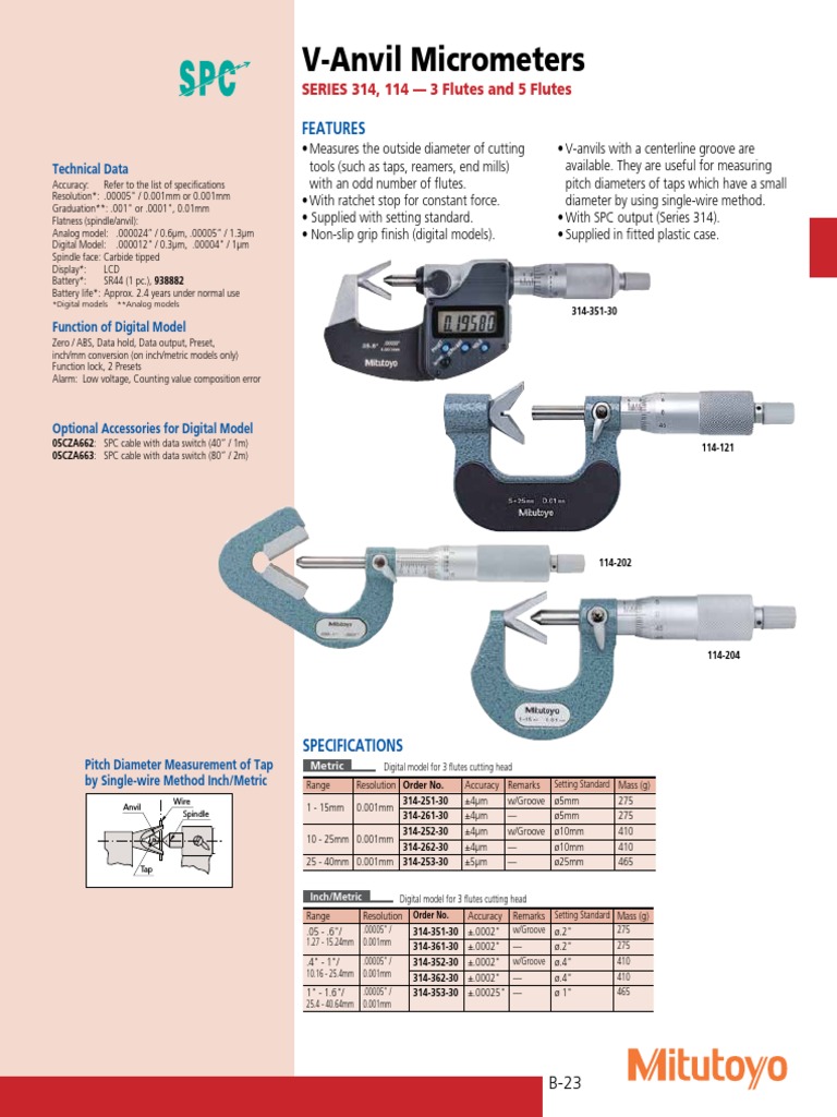 V Anvil Micrometer | PDF | Manufactured Goods | Electrical Engineering
