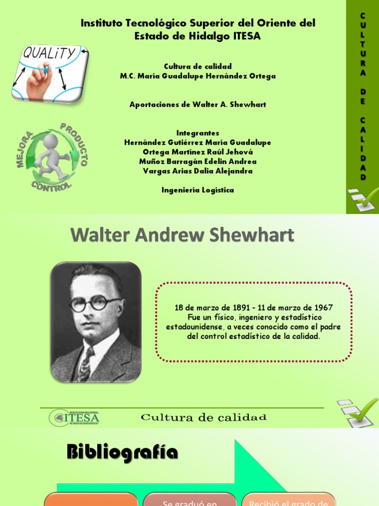 Walter Shewhart | PDF | Calidad (comercial) | Business