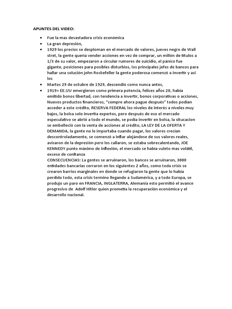 El Crack Del 29 | PDF | Viajes y turismo | Historia