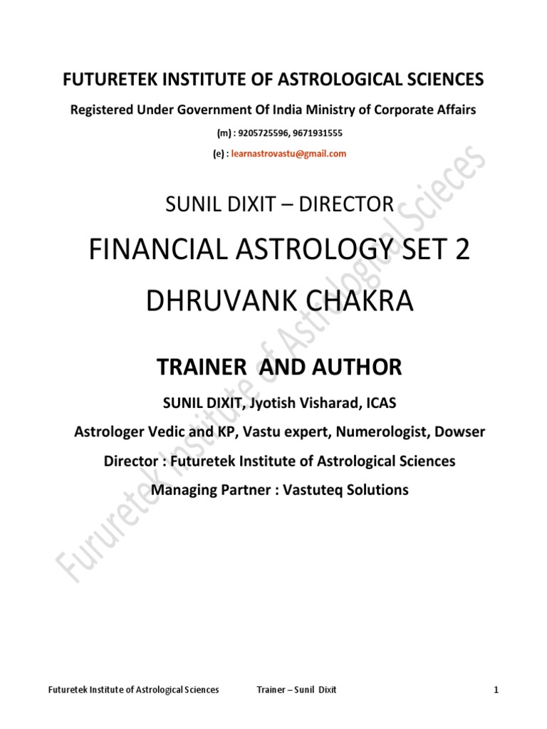 Financial Astrology with Dhruvank Chakra | PDF | Planets In Astrology ...