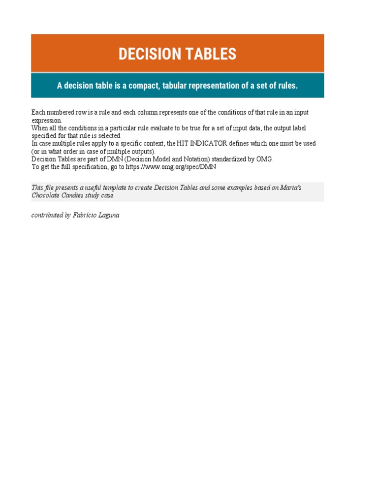 Decision Table Template | PDF | Systems Engineering | Data Management