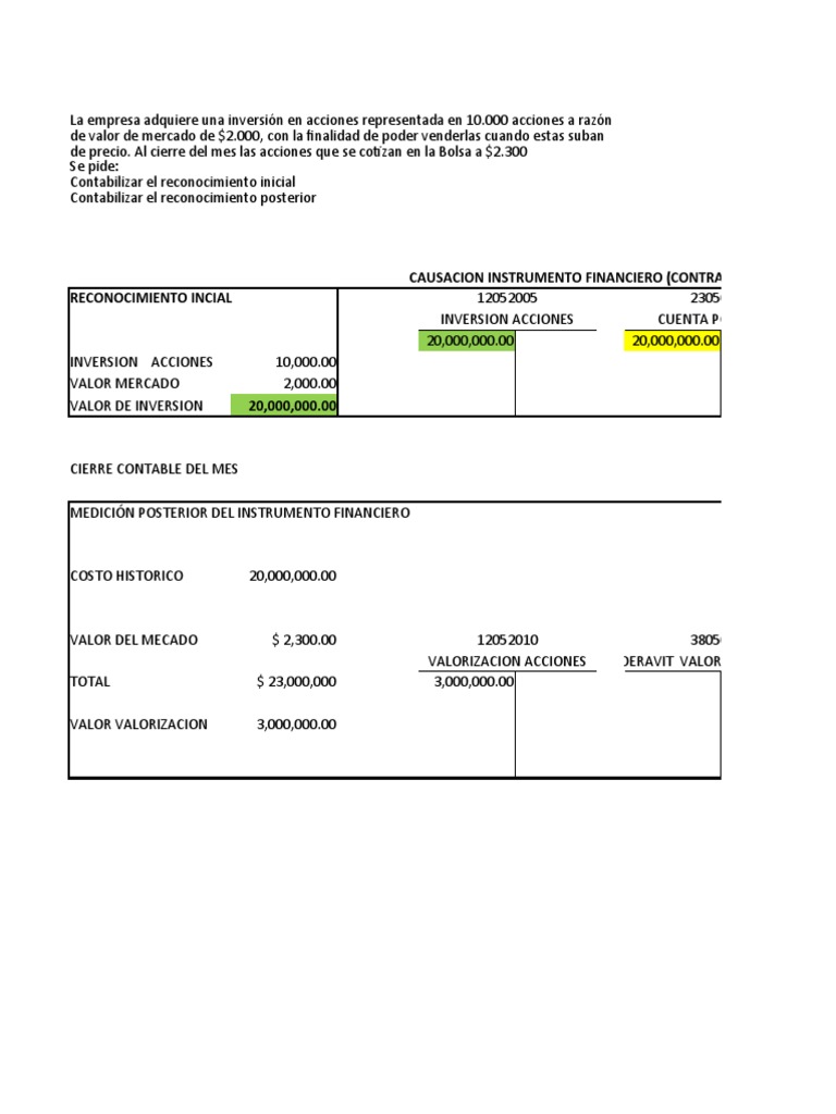 Ejemplo Instrumento Financ Acciones | PDF | Compartir (Finanzas) | Inversiones