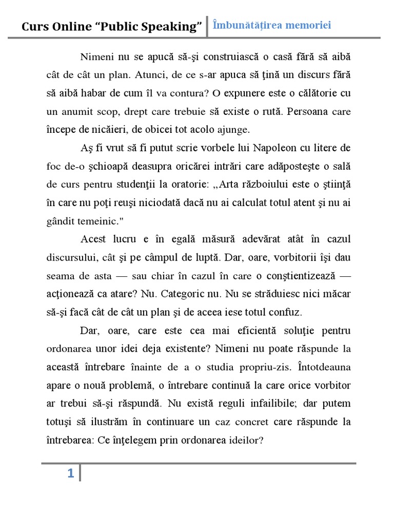 Public Speaking Lectia 2 | PDF