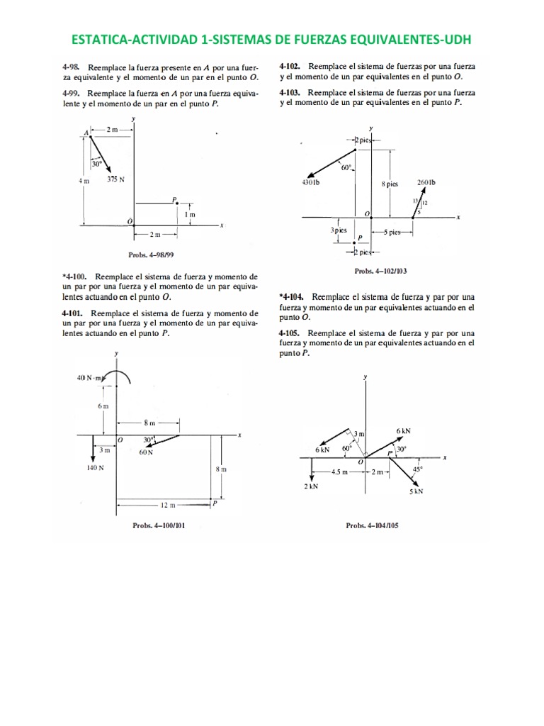 Actividad 1 - Ejercicios Propuestos - Estatica | PDF