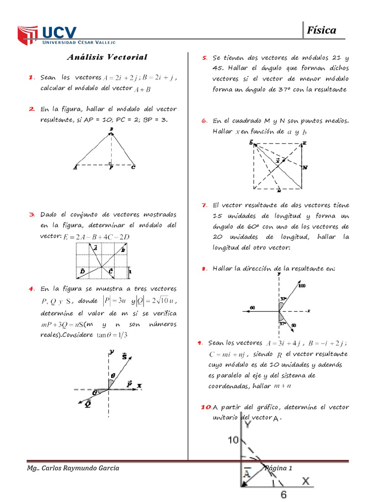 Practica de Vectores | PDF | Vector Euclidiano | Geometría euclidiana