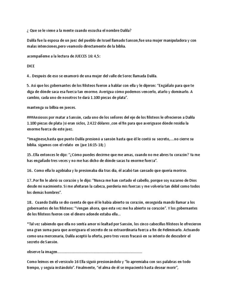 Sanson y Dalila | PDF | Sansón | Contenido bíblico