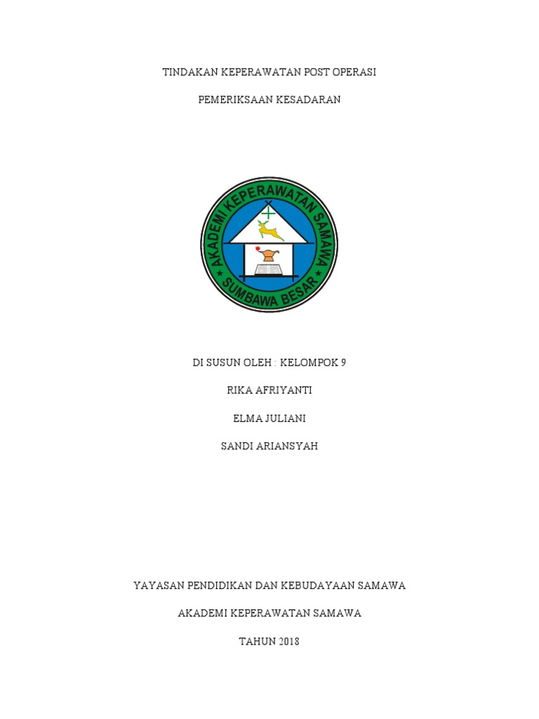 Tindakan Keperawatan Post Operasi | PDF
