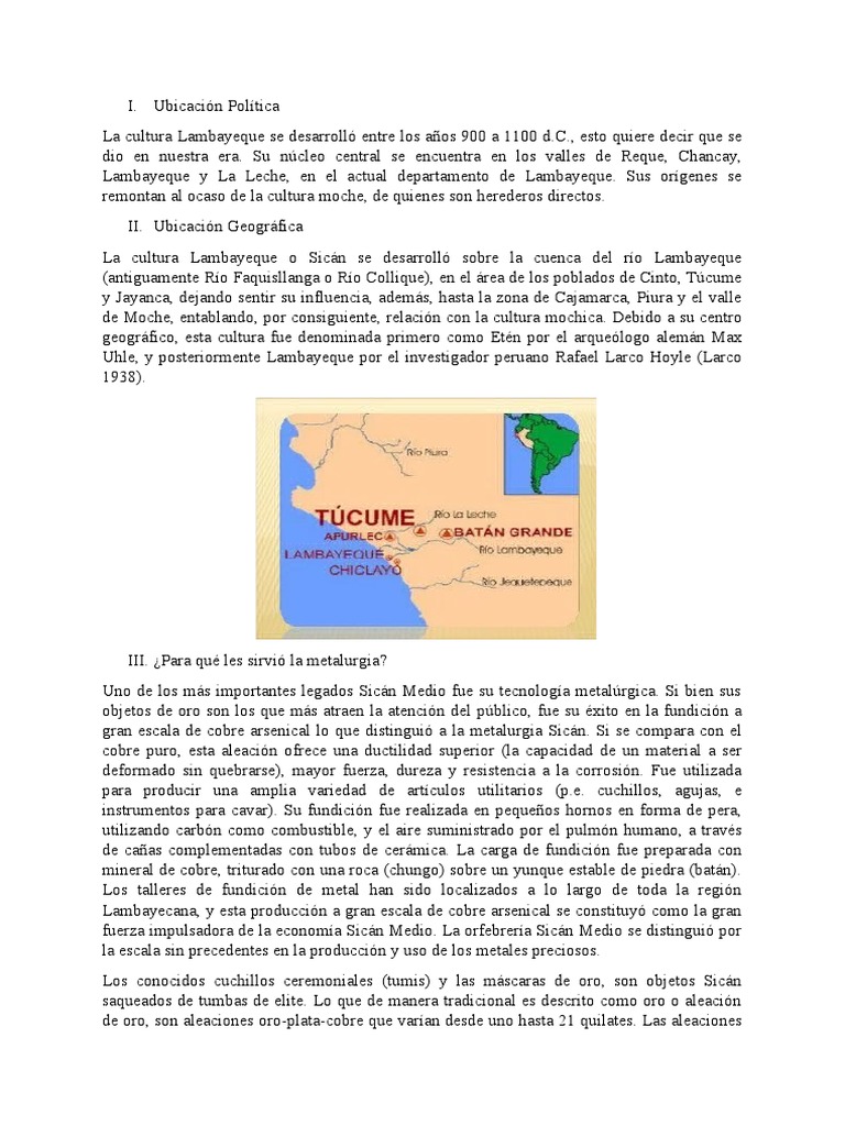 Cultura Sican | PDF | Metalurgia | Cobre