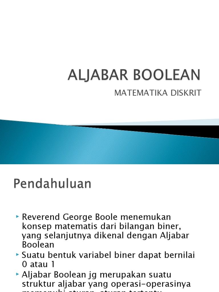 Aljabar Boolean dan Hukum Dasarnya | PDF