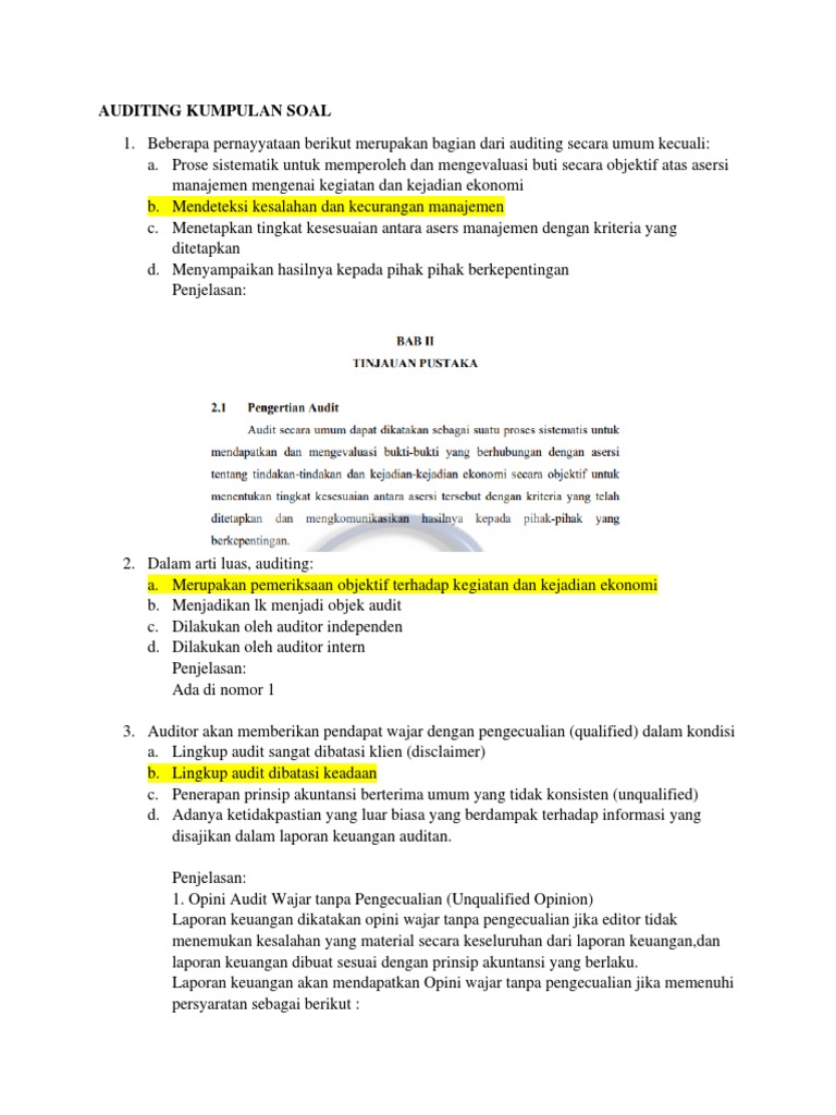 AUDITING KUMPULAN SOAL-merged | PDF