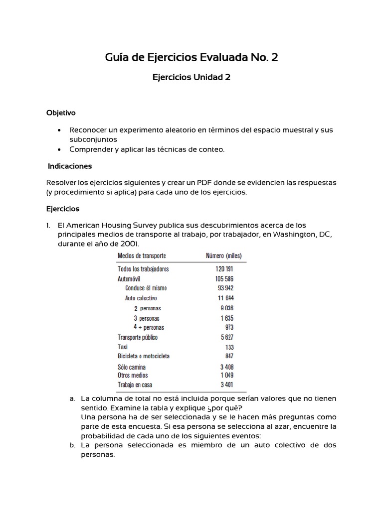 Guia - de - Ejercicios - Evaluada - 2 (1kk) | PDF | Probabilidad
