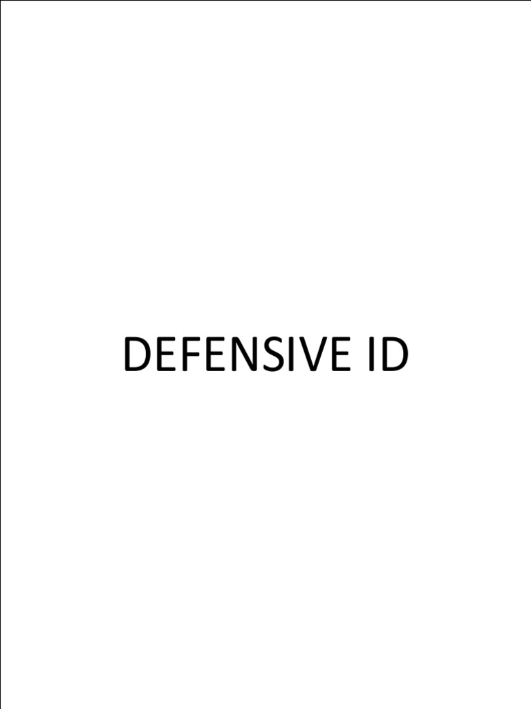 21 Defensive Id | PDF | Teams | Sport Variants