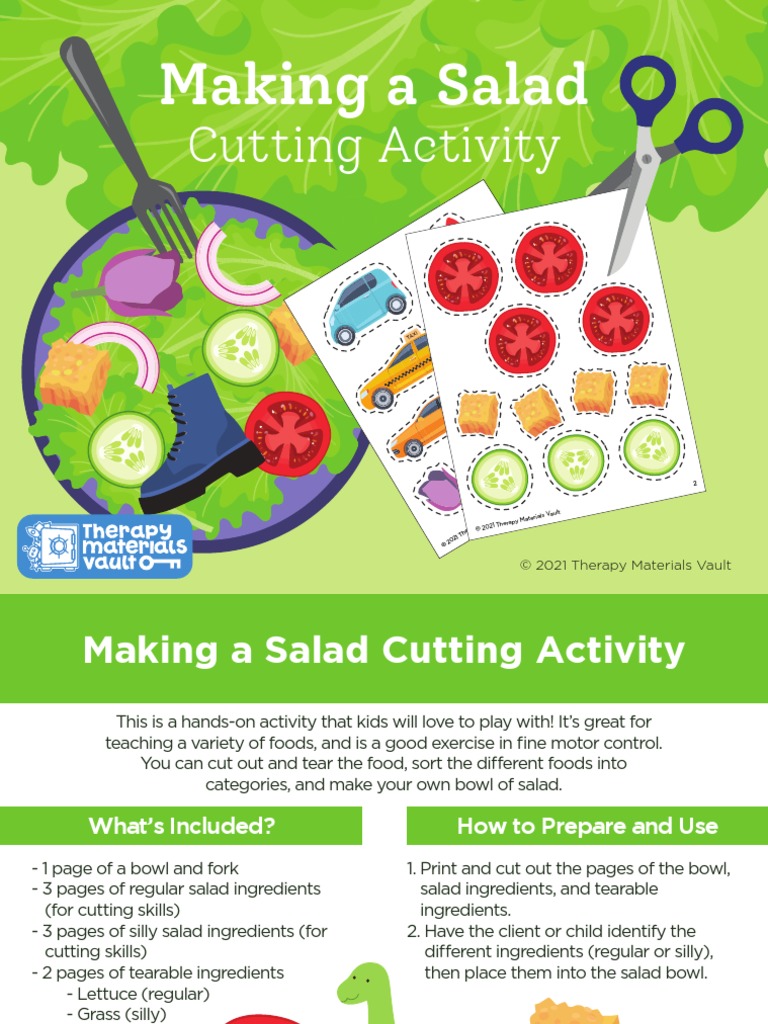 Making A Salad Cutting Activity 0rbvkn | PDF | Salad | Psychotherapy