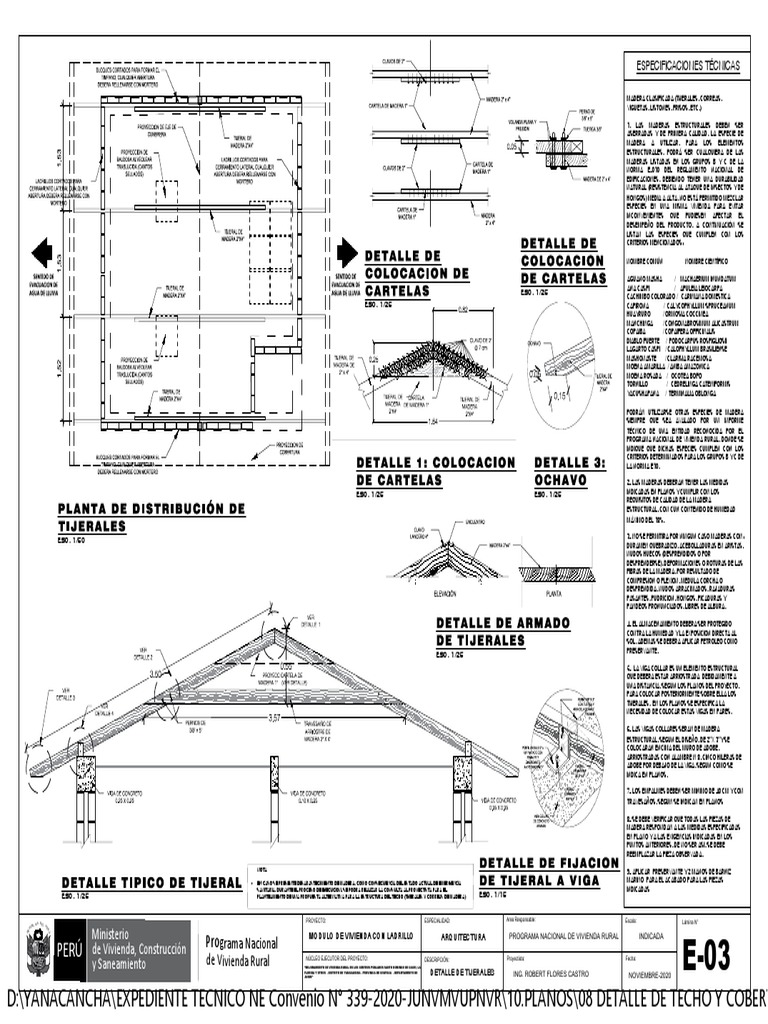 Detalle de Techo de Madera y Concreto | PDF | Ingeniería estructural ...