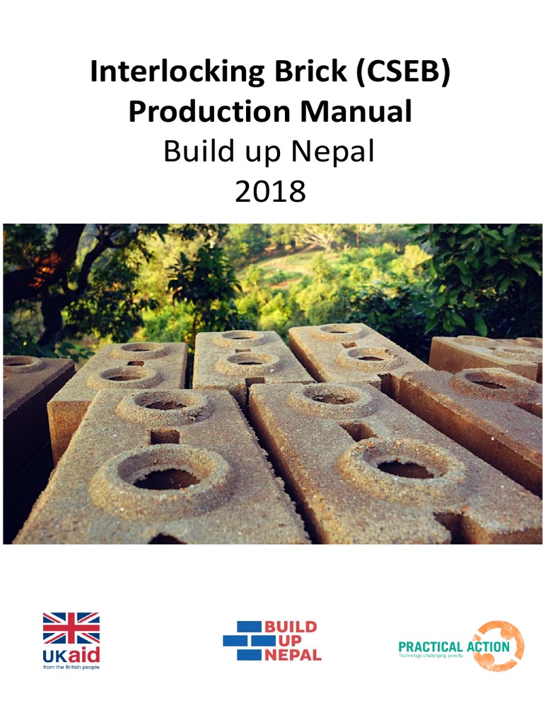 CSEB Brick Production Manual Guide | PDF | Brick | Sand