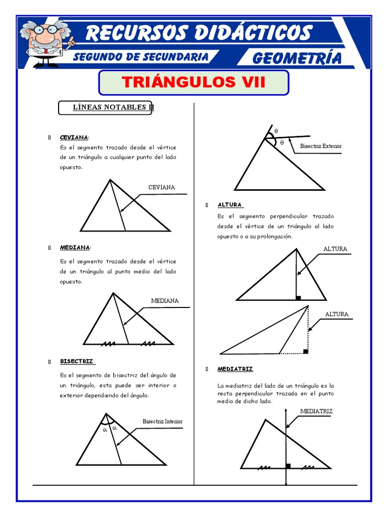 Lineas Notables 2 de Los Triangulos para Segundo de Secundaria | PDF | Triángulo | Formas ...