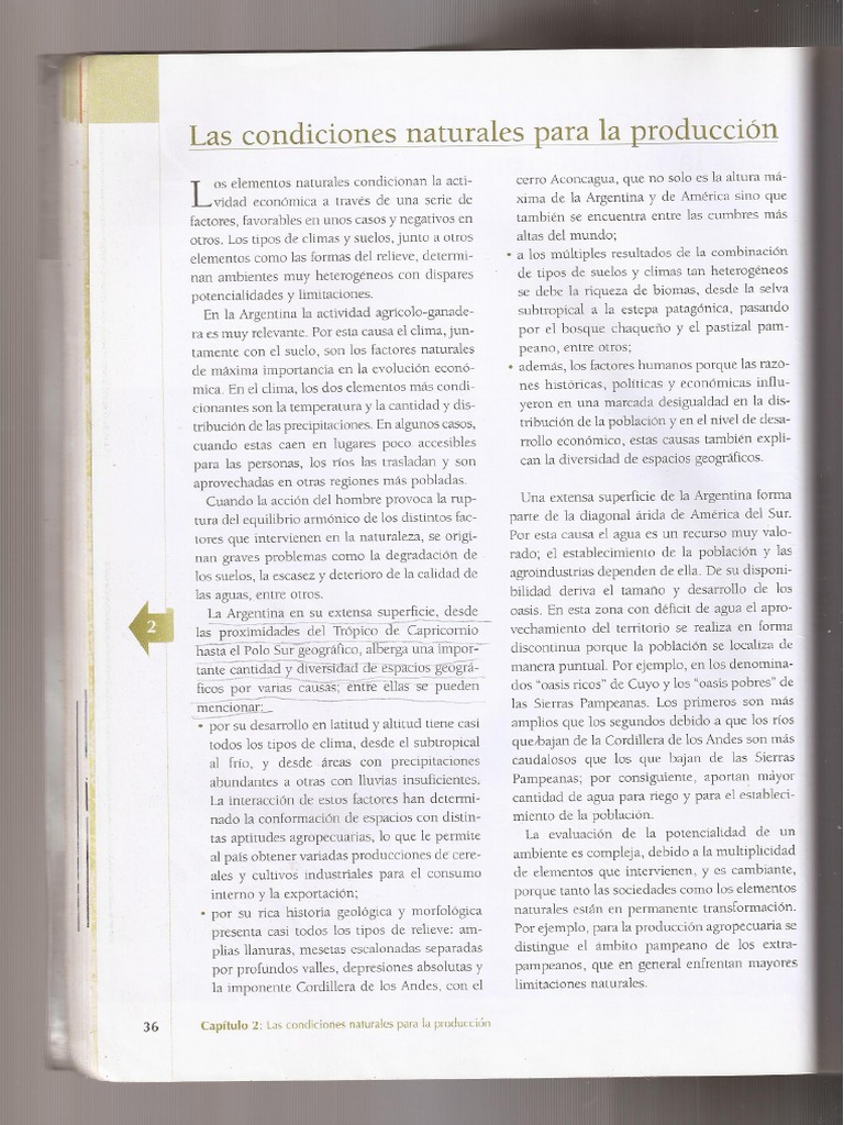 Cap 2 Las Condiciones Naturales para La Producción | PDF