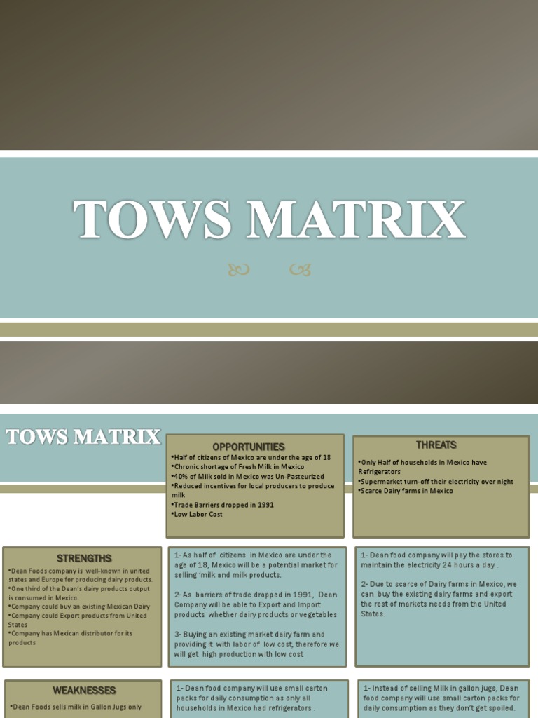 Tows Matrix | PDF