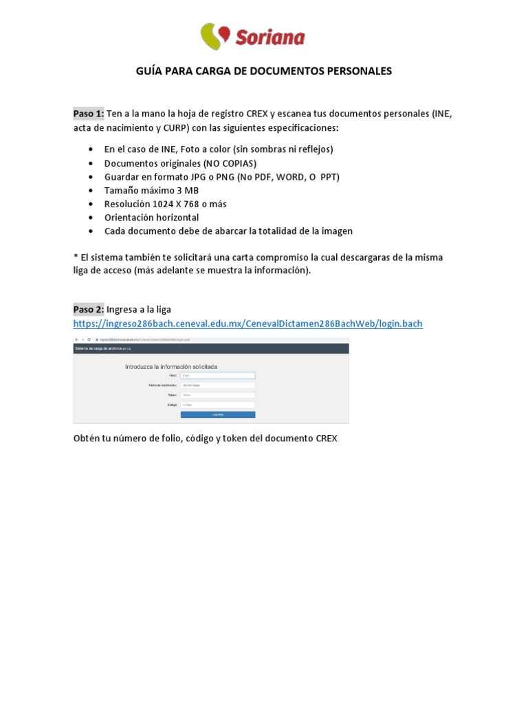Guía para Carga de Documentos CENEVAL | PDF