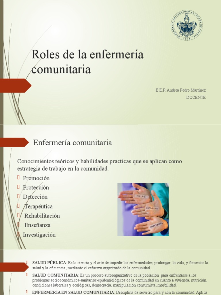 Roles De La Enfermería Comunitaria Pdf Enfermería Salud Pública