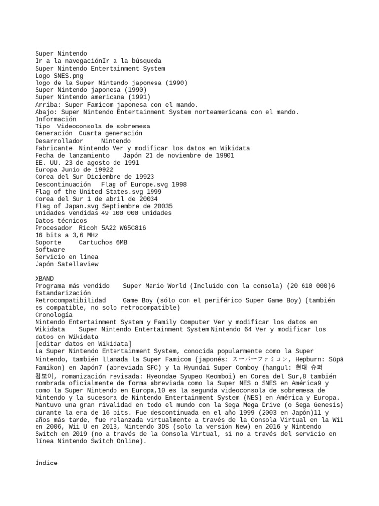 Super Nintendo | PDF | Nintendo | Juegos de consolas