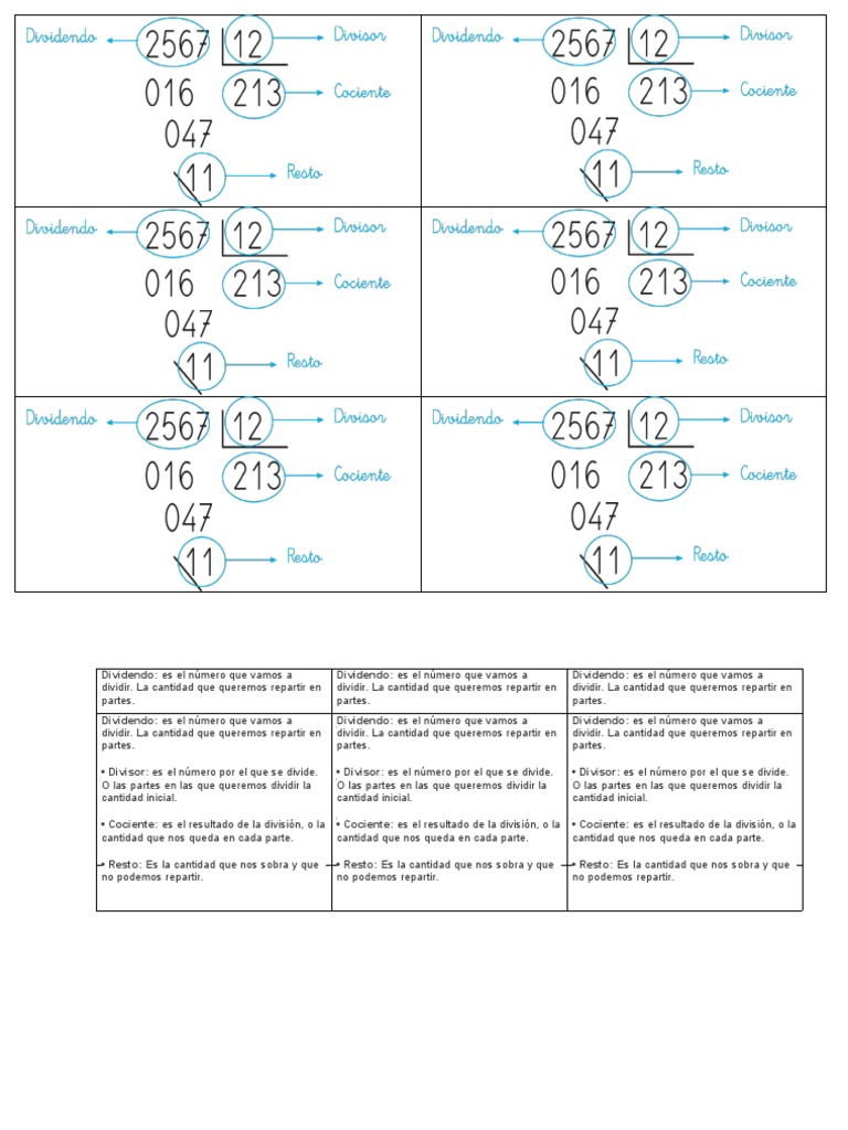 Dividendo | PDF | División (Matemáticas) | Matemática Elemental