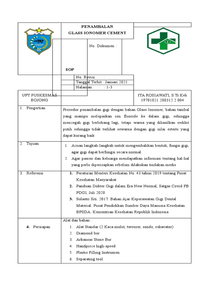 SOP Penambalan GIC | PDF