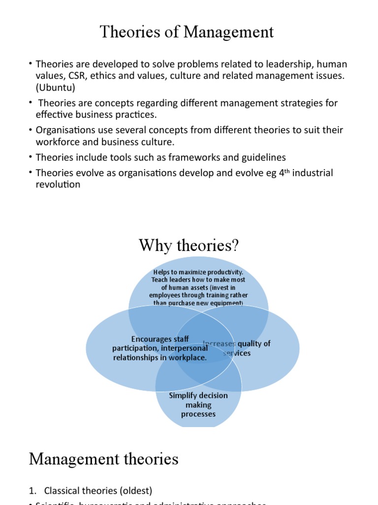 Overview of Management Theories | PDF | Leadership | System