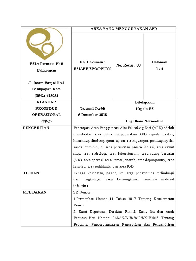 1 Area Yang Menggunakan Apd | PDF
