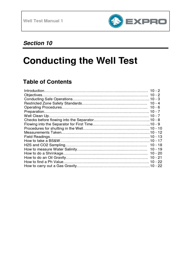 Section 10, Conducting The Well Test | PDF | Valve | Flow Measurement