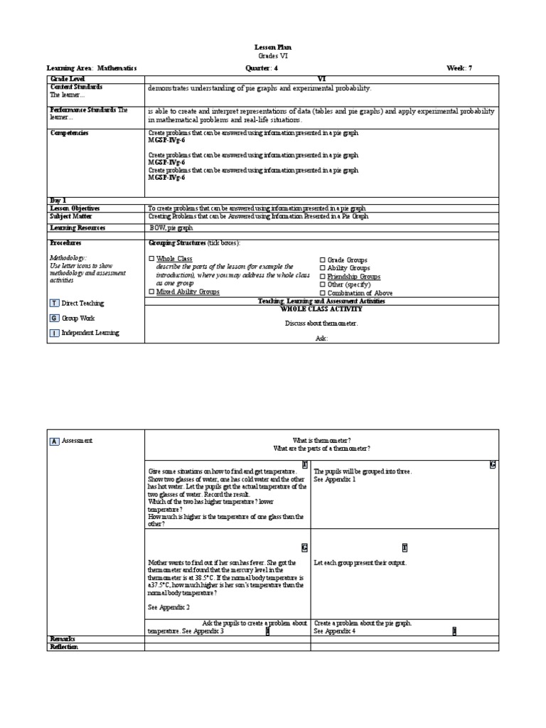 Math 6 Week 7 Q4 DLP | PDF | Teaching Method | Learning